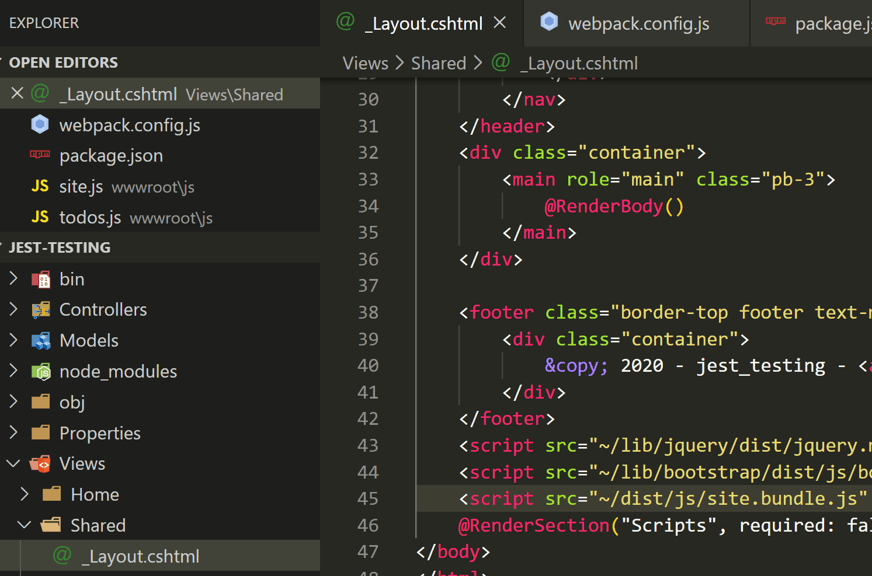 JavaScript Unit Testing: Getting Started Using Jest, Webpack, and .NET Core JavaScript Unit Testing: Getting Started Using Jest, Webpack, and .NET Core